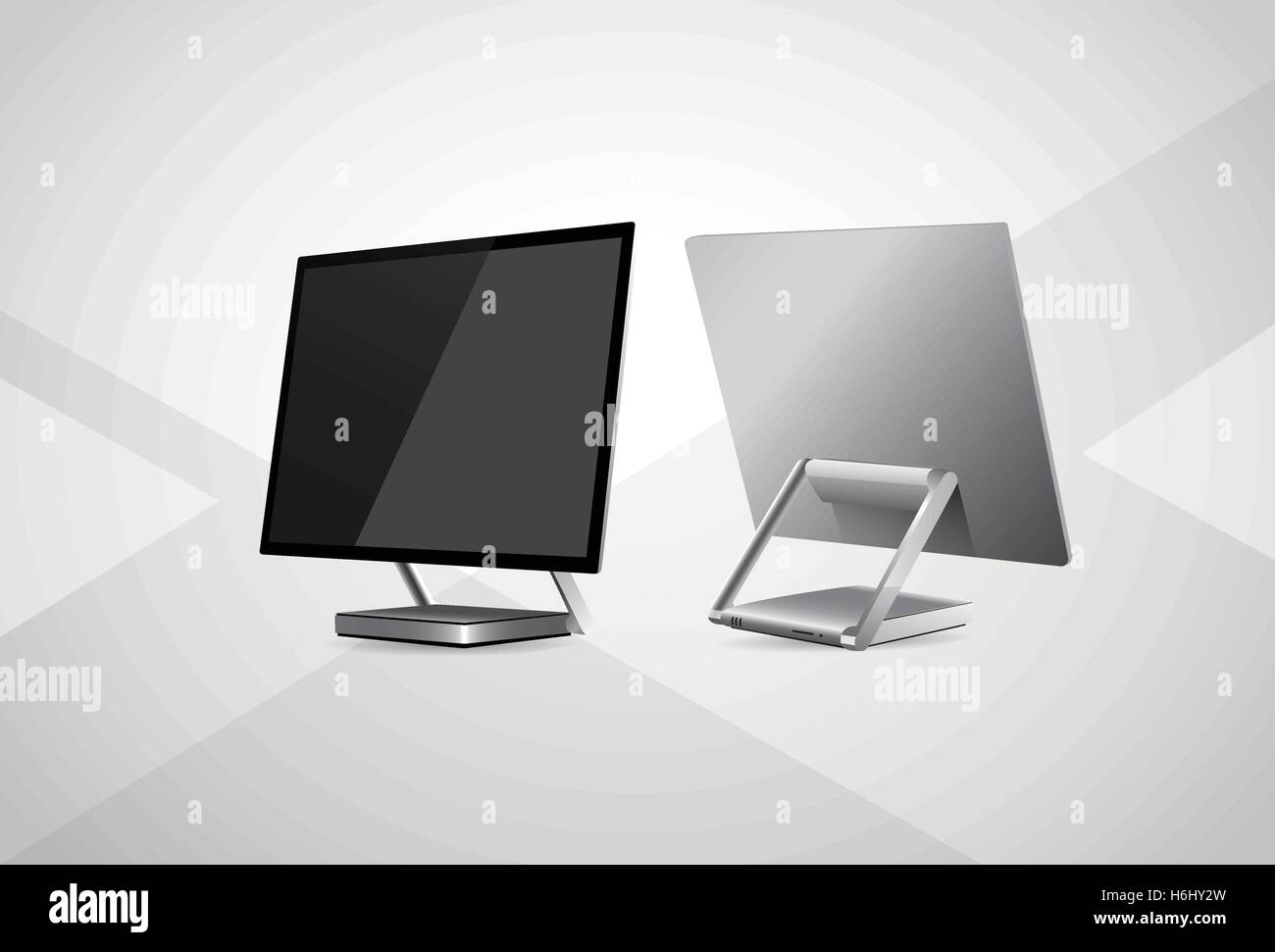 Empty office workstation Stock Vector Images - Alamy