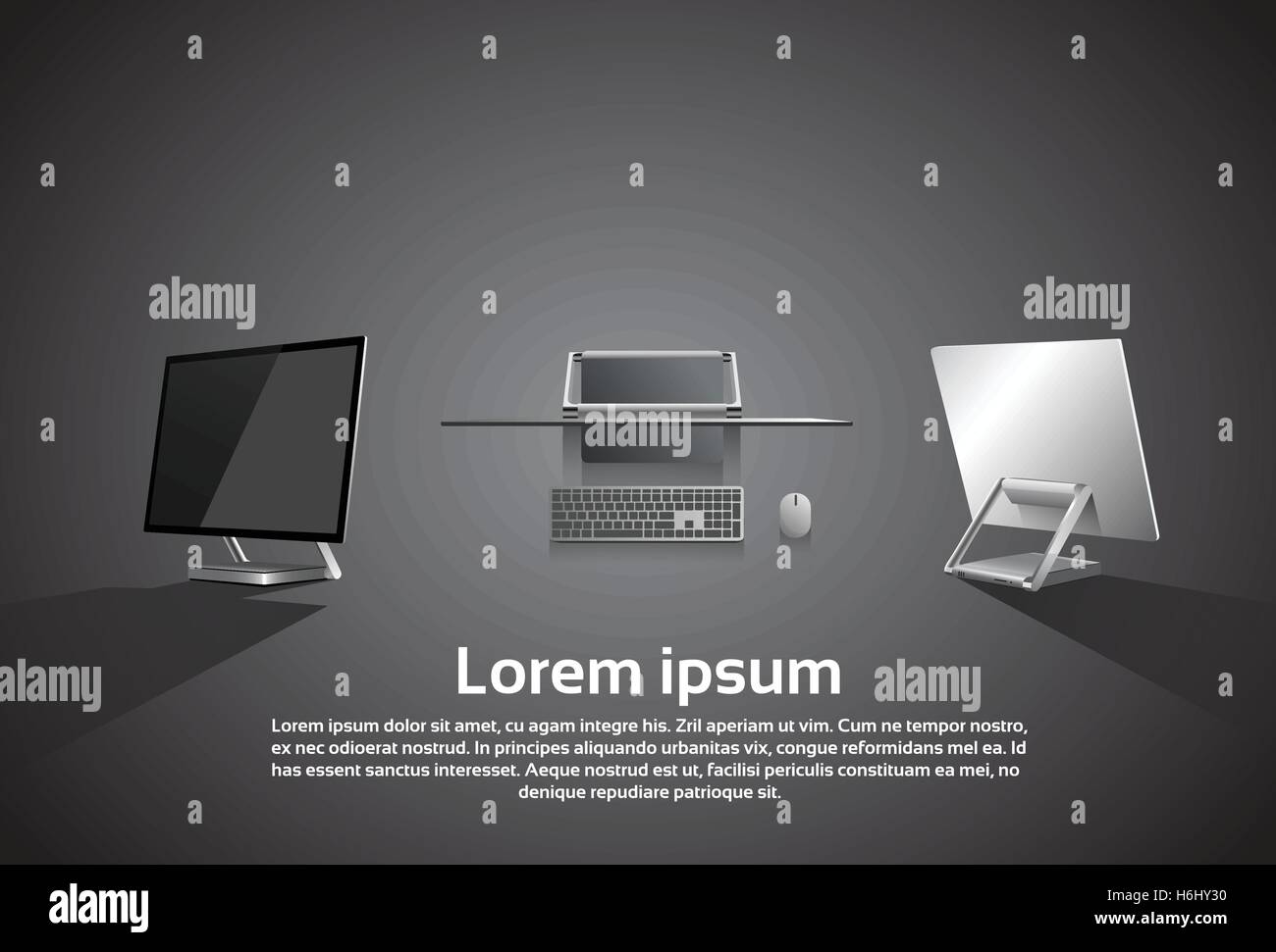 Desktop Logo Modern Computer Workstation Icon Vector Illustration Stock ...