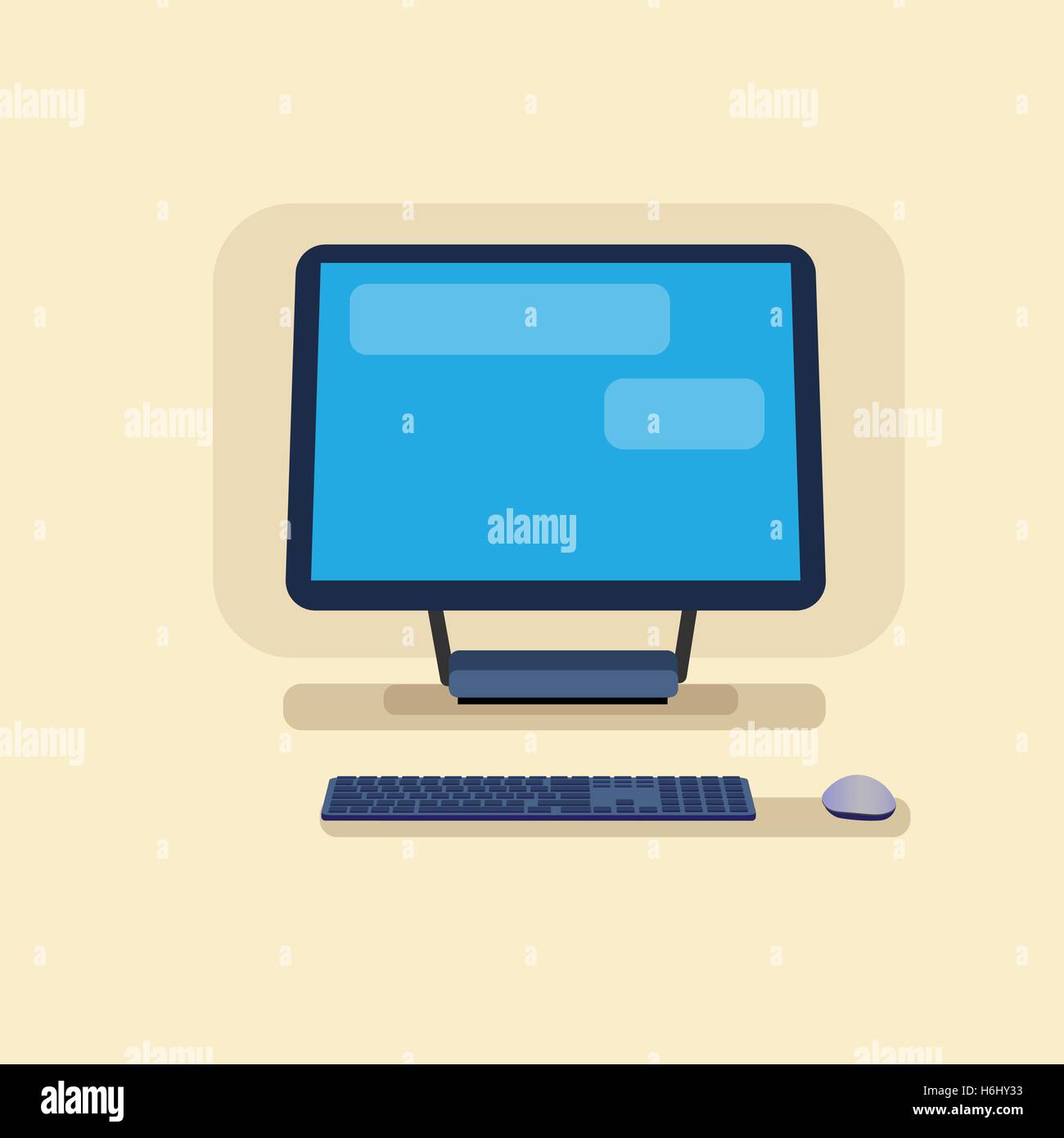 Desktop Logo Modern Computer Workstation Icon Vector Illustration Stock ...