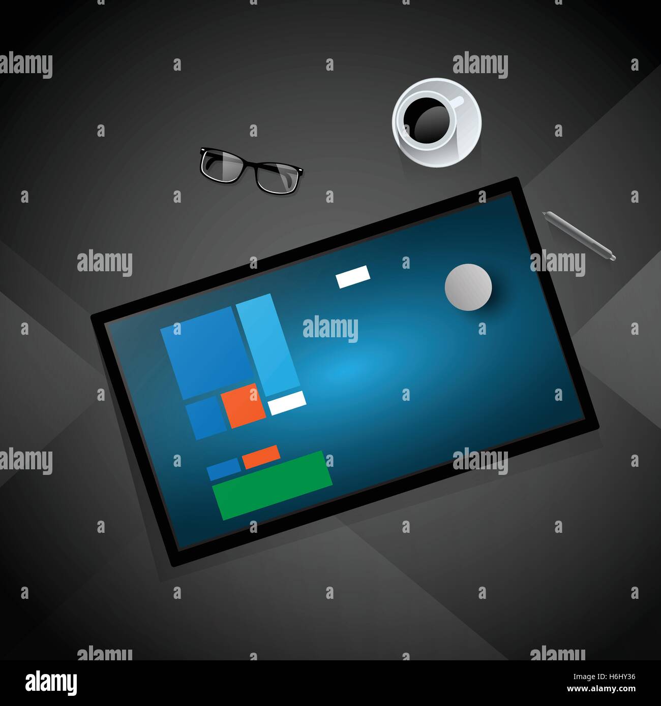 Workstation top view Stock Vector Images - Alamy