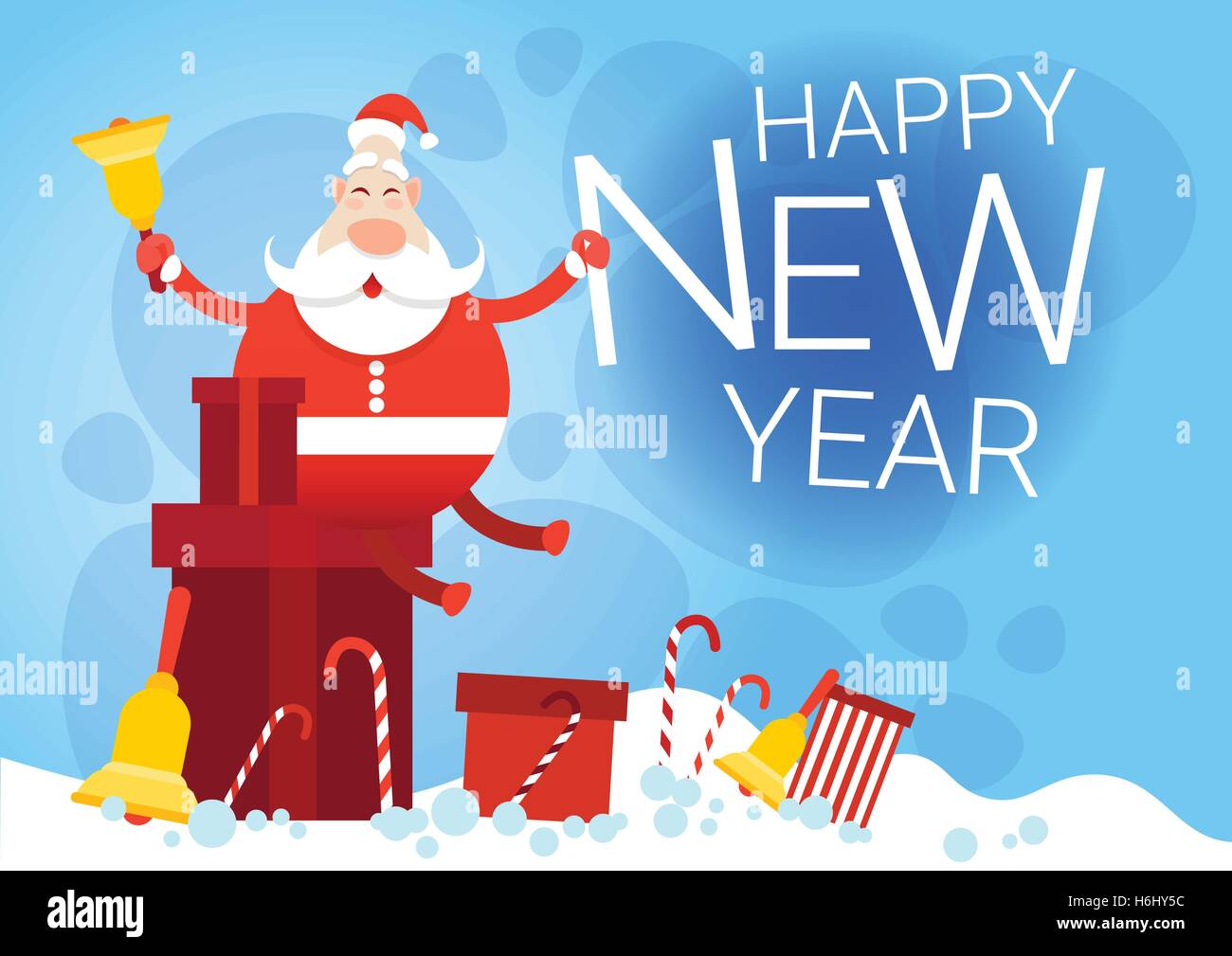 Santa Claus With Big Present Box Christmas Holiday Happy New Year ...