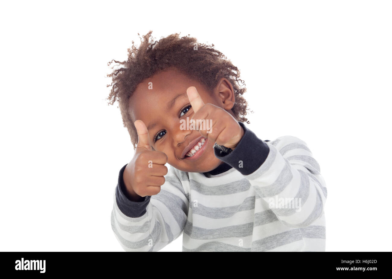 African child saying Ok isolated on white background Stock Photo - Alamy