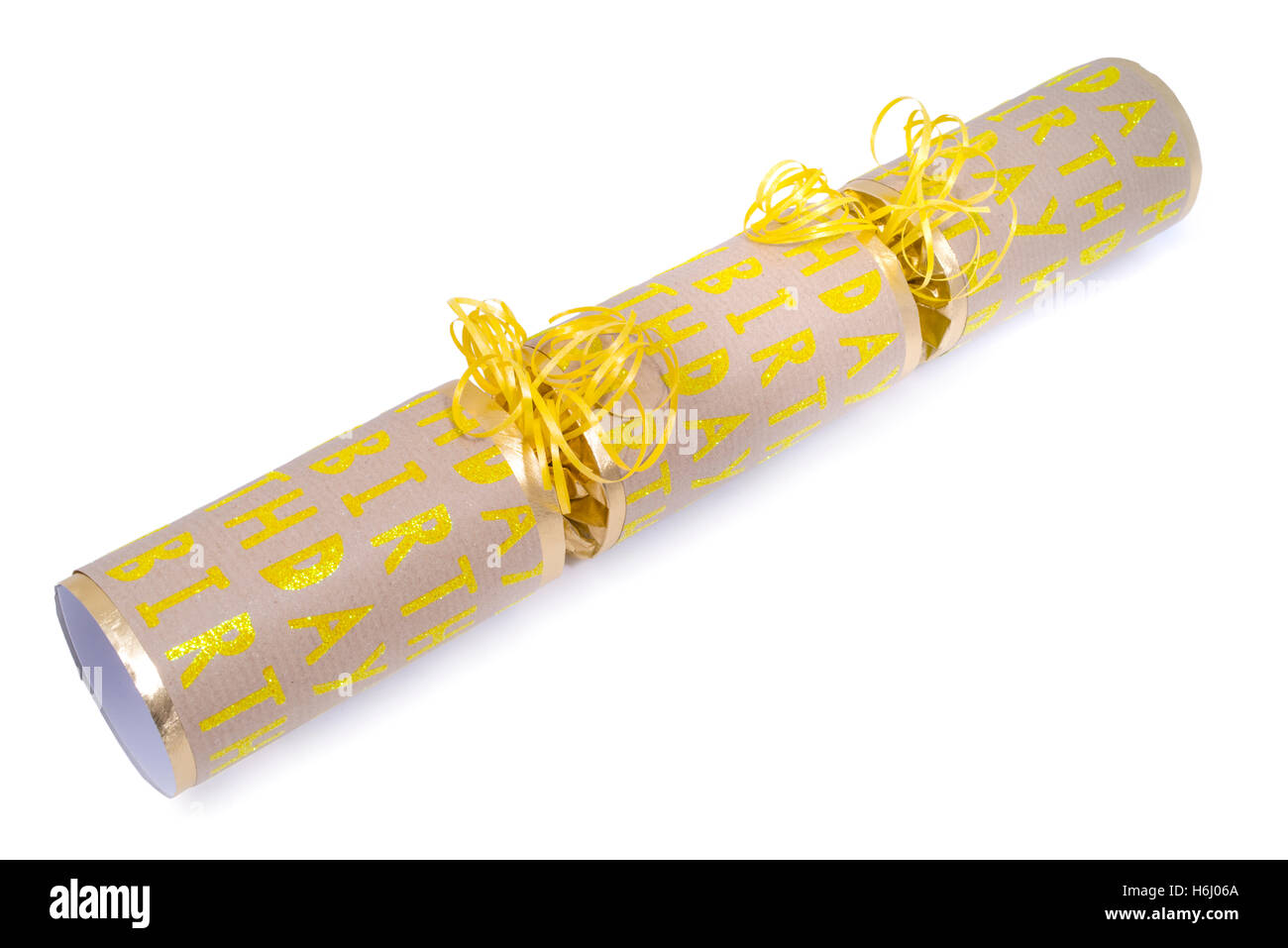 A studio shot of a traditional Happy Birthday Cracker or otherwise ...