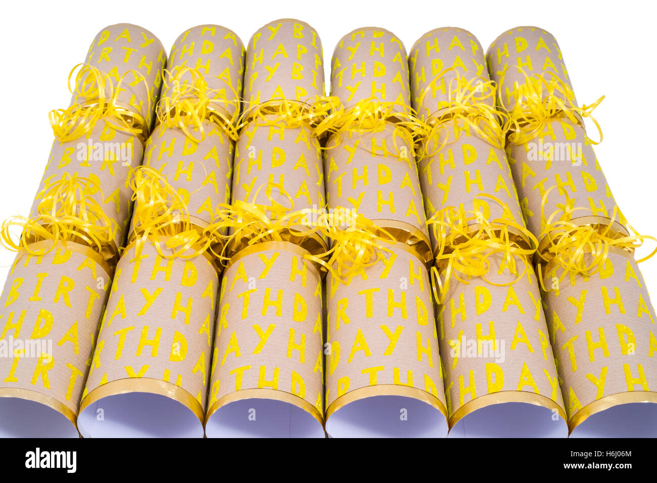 A studio shot of Happy Birthday Crackers or otherwise known as Bon Bons ...