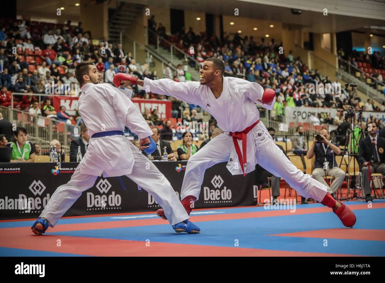 Linz, Austria. 28, October, 2016. Tyron Lardy, Male Team Kumite, Team ...