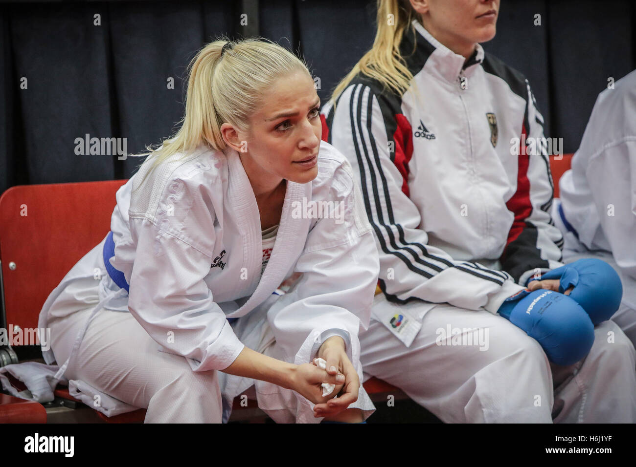 Linz, Austria. 28, October, 2016. Team Germany, Female Team Kumite ...