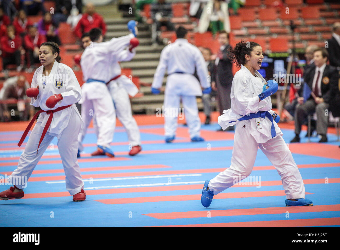 Linz, Austria. 28, October, 2016. Jacquelin Factos, Female Team Ecuador Kumite World ...