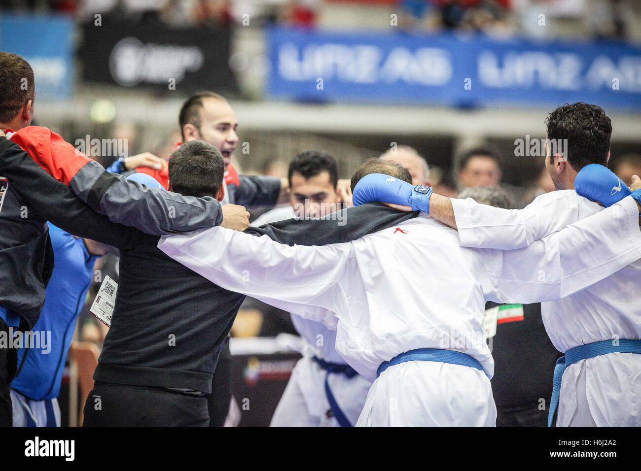 Linz, Austria. 28, October, 2016. Male Team Kumite World Championship ...