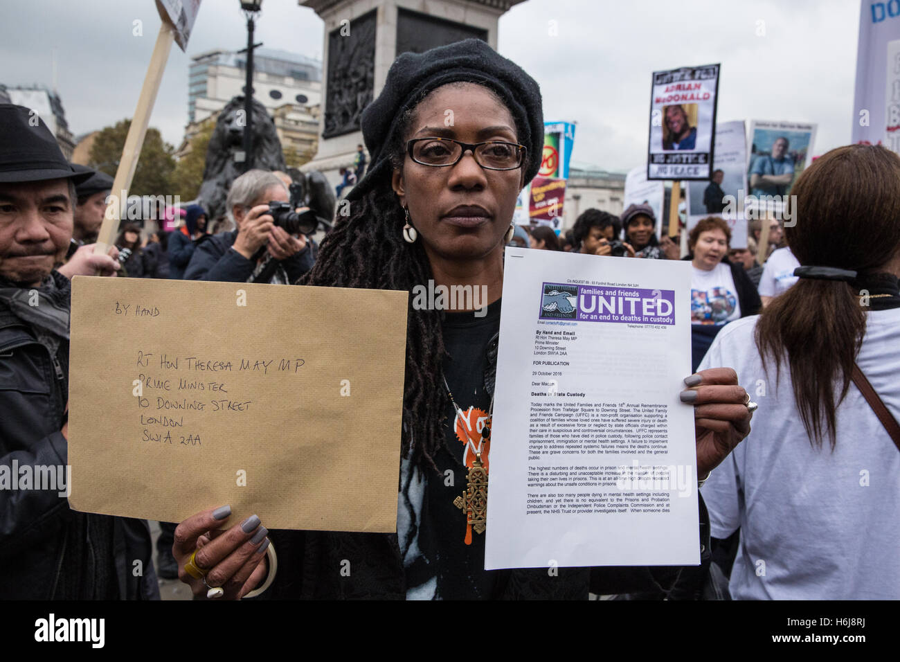 London, UK. 29th October, 2016. Marcia Rigg, sister of Sean Rigg ...