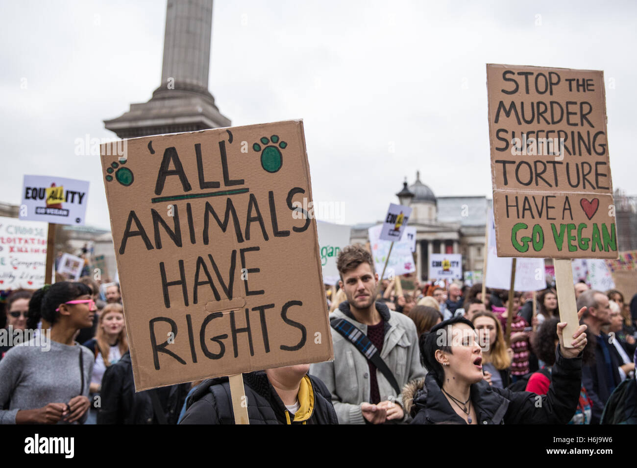 London UK 29th October 2016 Animal Rights Activists March Through London UK 29th October 2016 Animal Rights Activists March Through