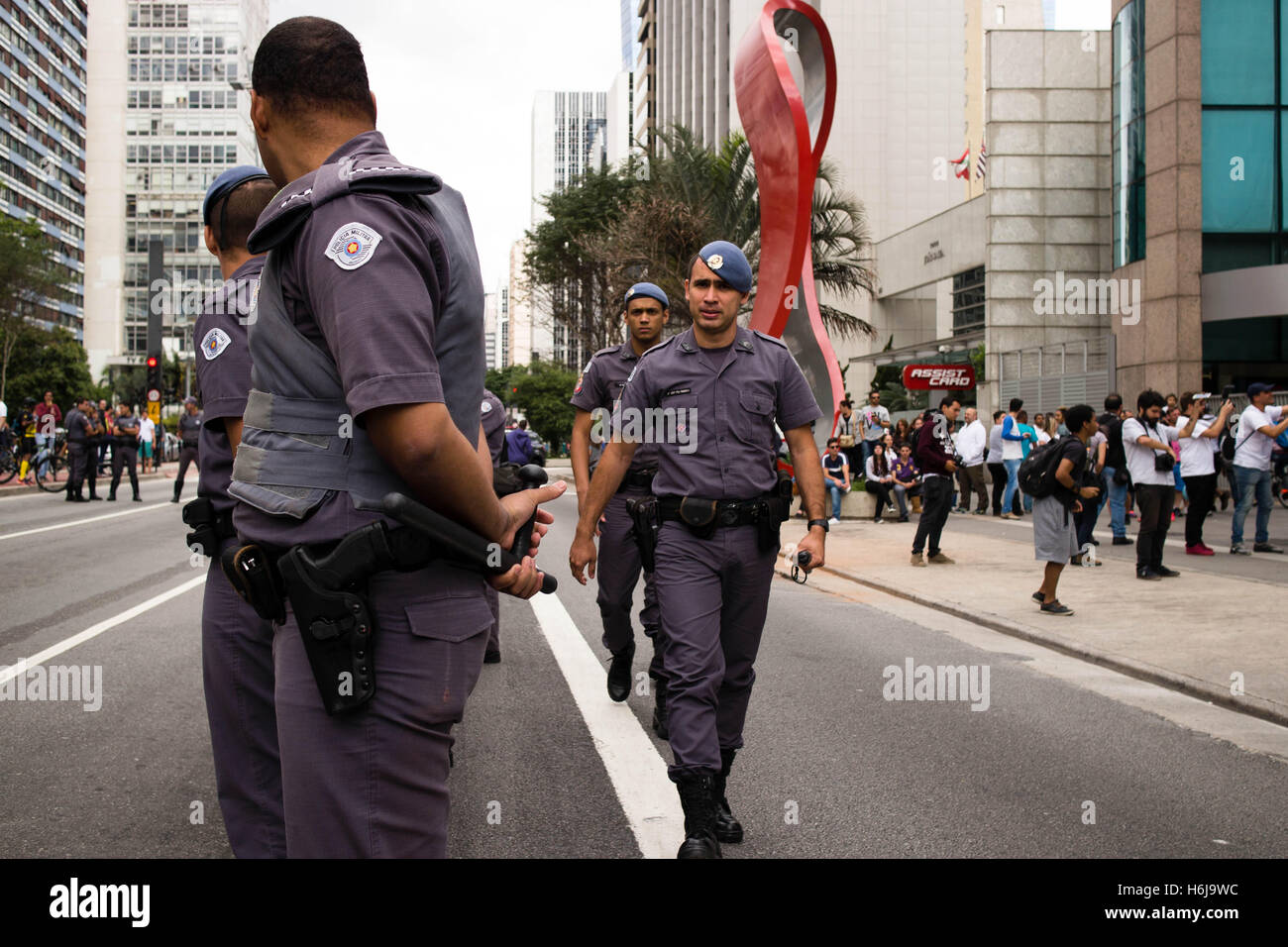Sao Paulo, Brazil - October 29, 2016, A group of Donald Trump ...