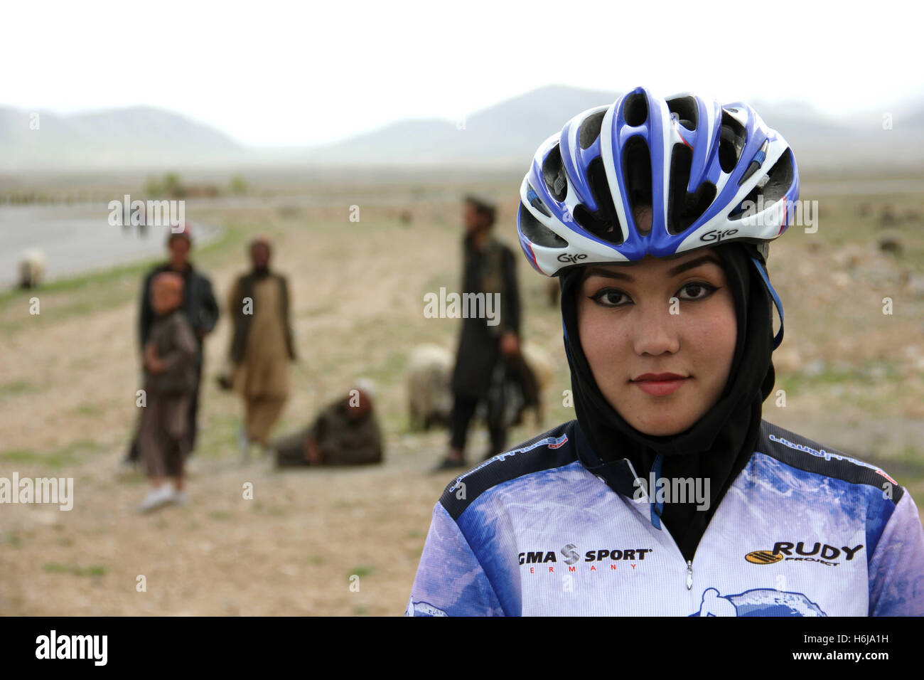 Kabul, Afghanistan. 06th May, 2016. The leader of the road bike team ...