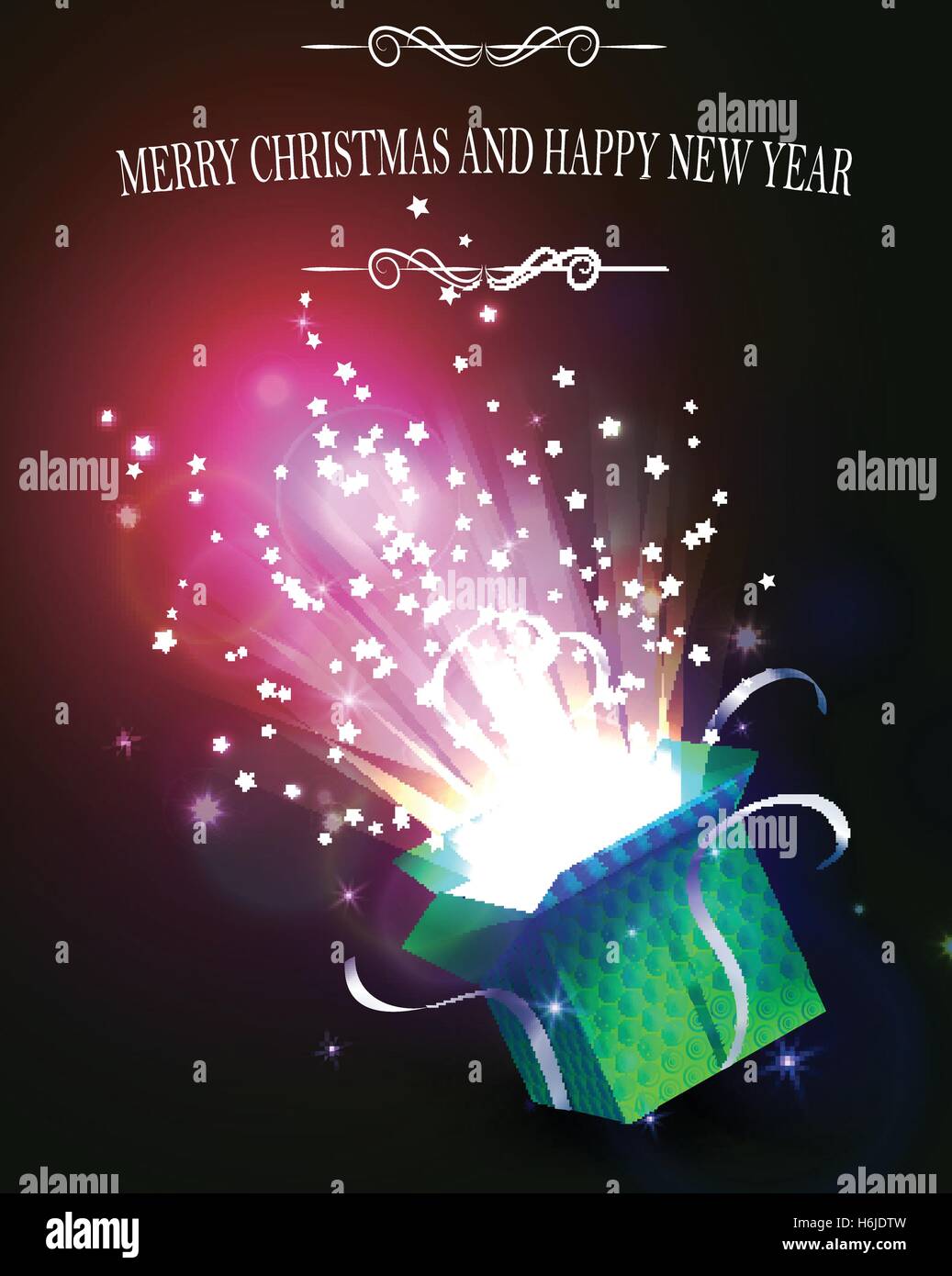 Green gift box star Stock Vector Images - Alamy