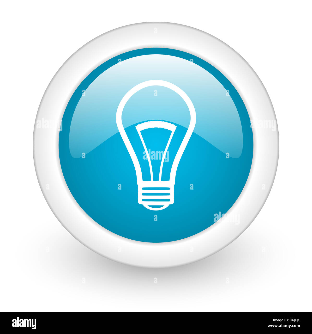 Light bulb blue glossy web icon Stock Photo - Alamy