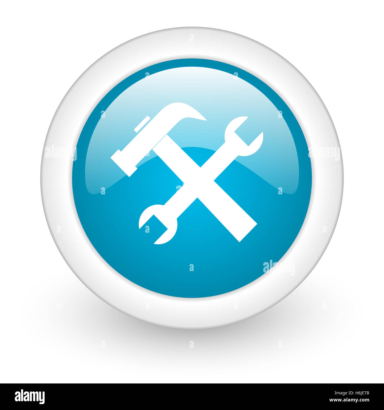 Tools round glossy web icon Stock Photo - Alamy