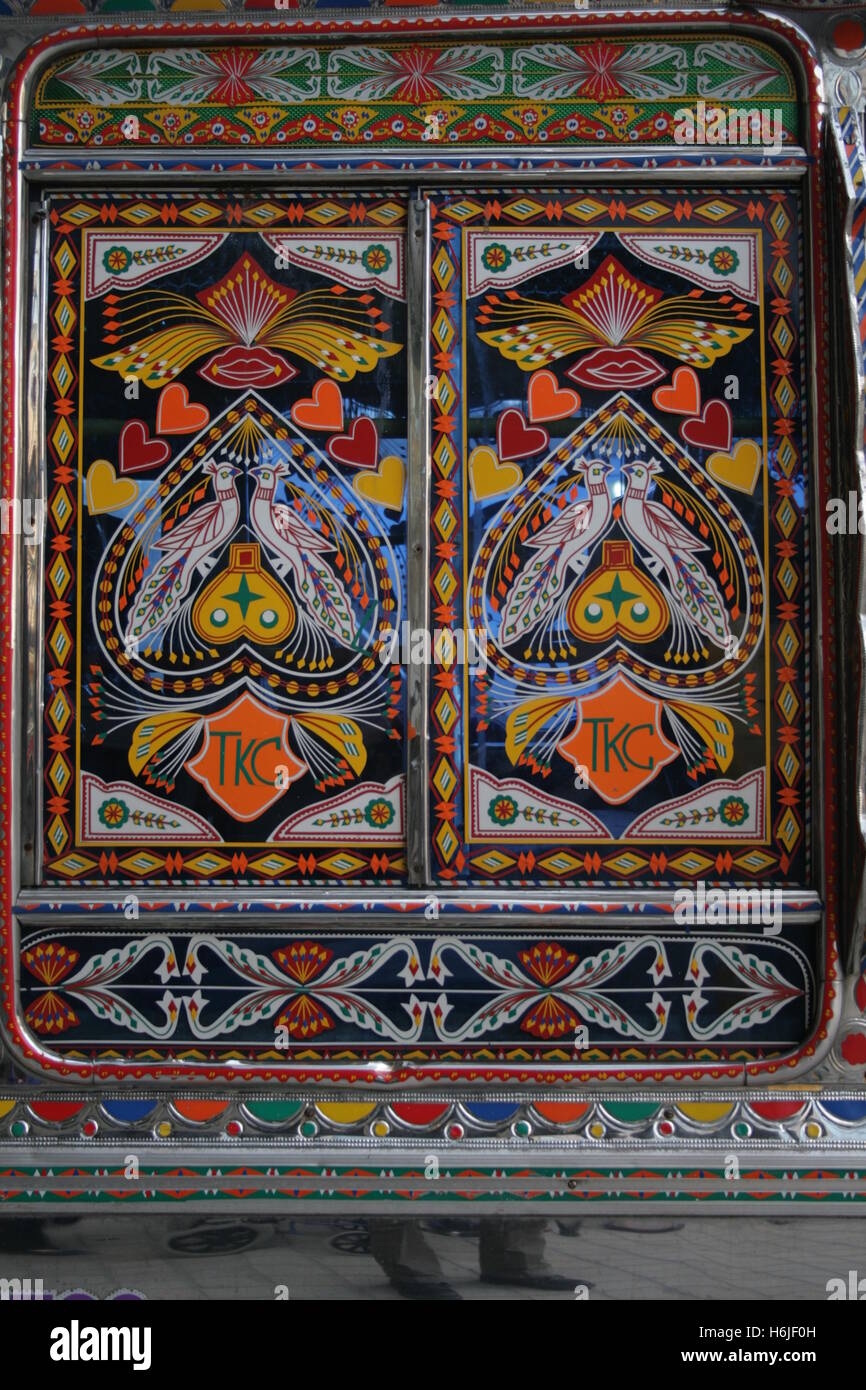Detail of a colourfully decorated Pakistani bus Stock Photo - Alamy