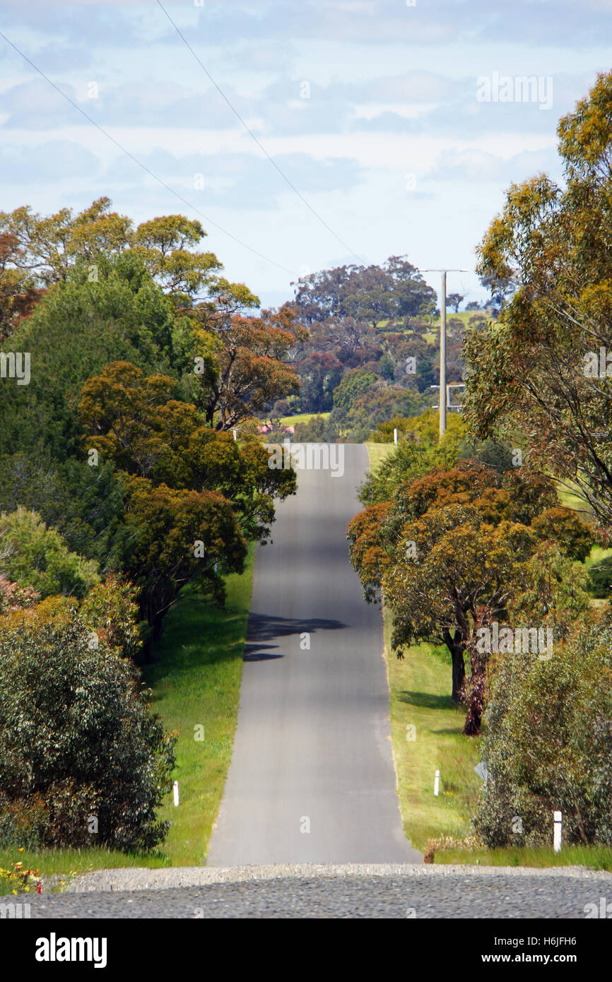 Australia country road or rural highway in a scenic landscape, with ...