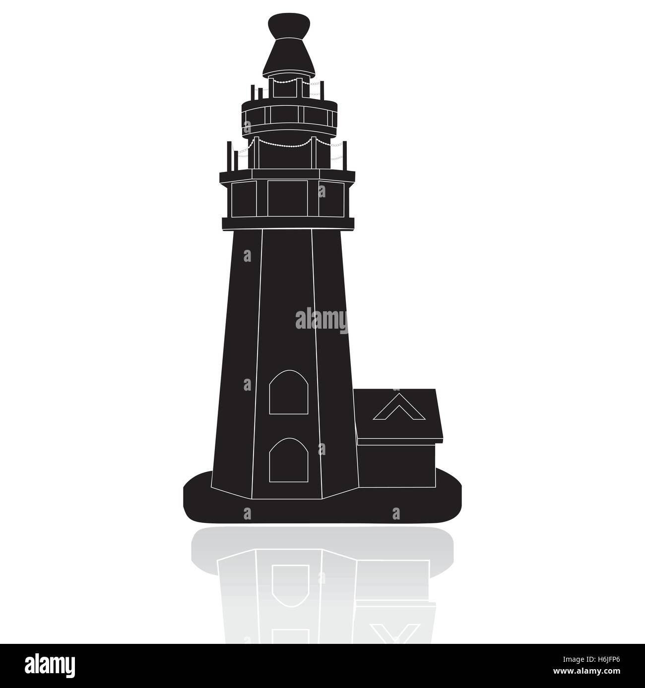 Silhouette of the lighthouse vector Stock Vector Image & Art - Alamy