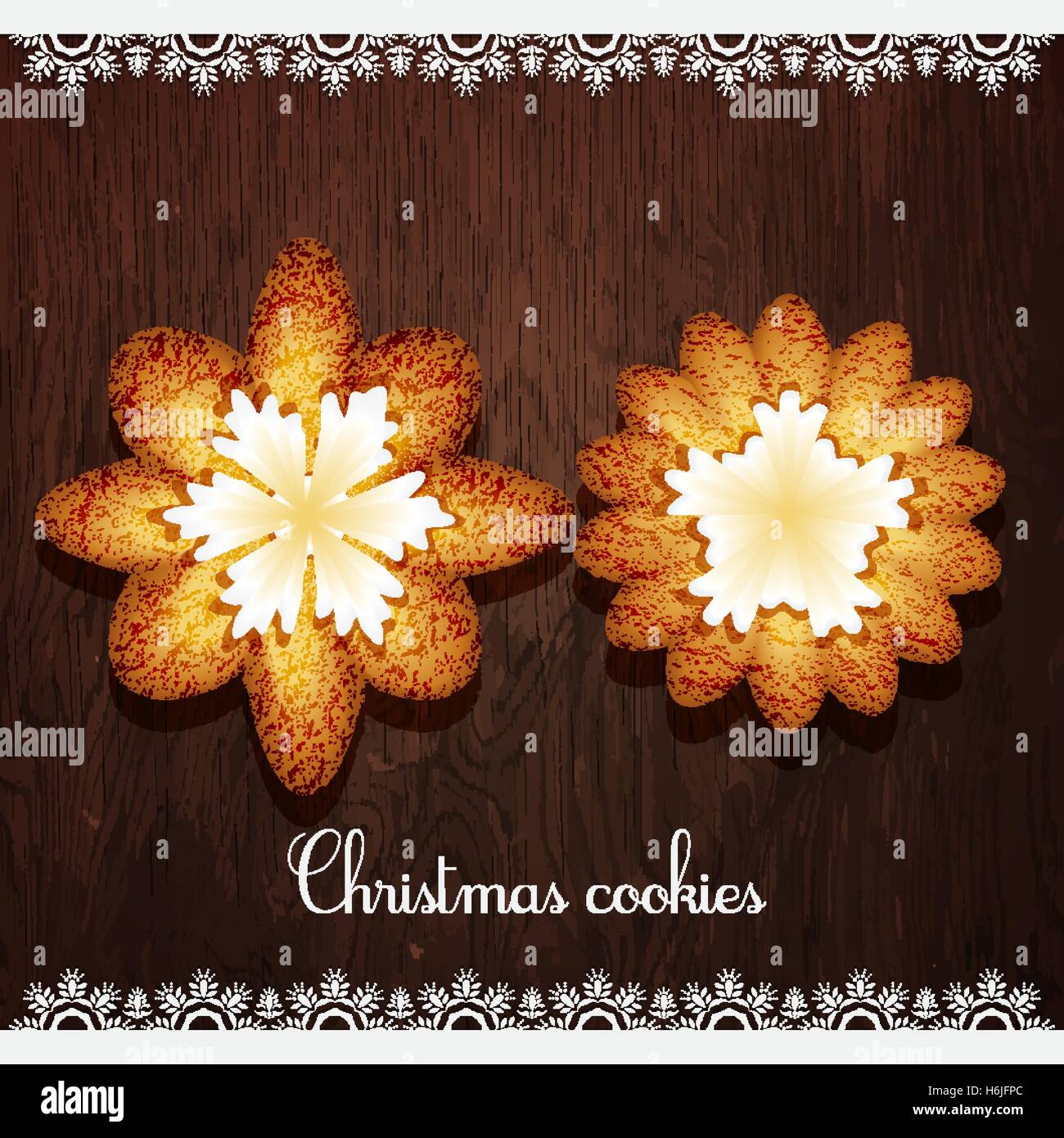 Festive christmas cookies on decorative Stock Vector Images - Alamy
