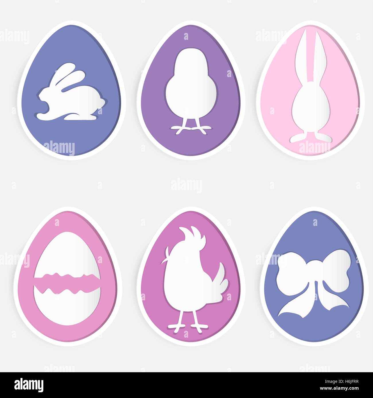 Easter set of of symbols placed inside the eggs vector Stock Vector ...