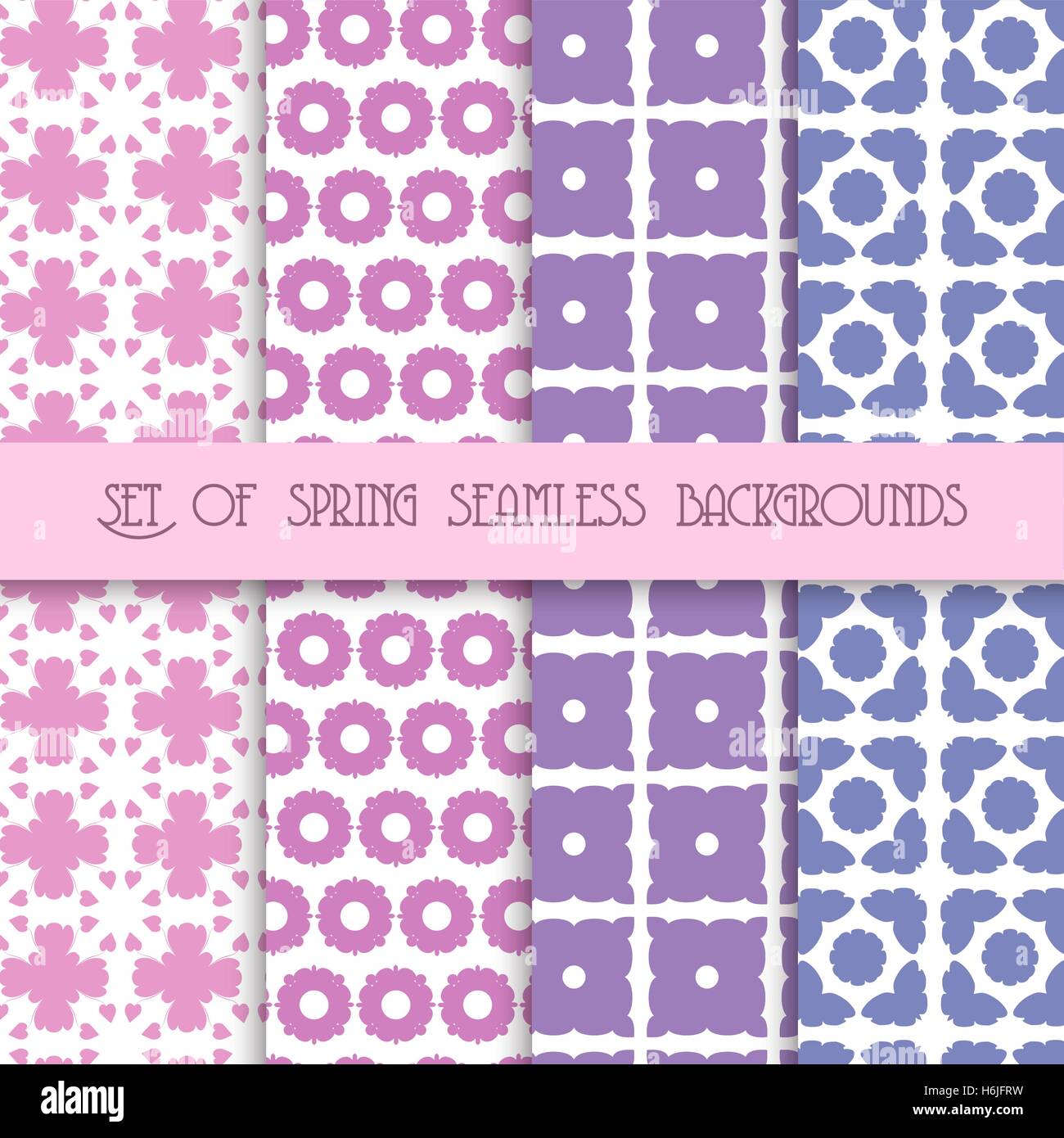 Easter seamless set of spring backgrounds for scrapbooking vector Stock ...