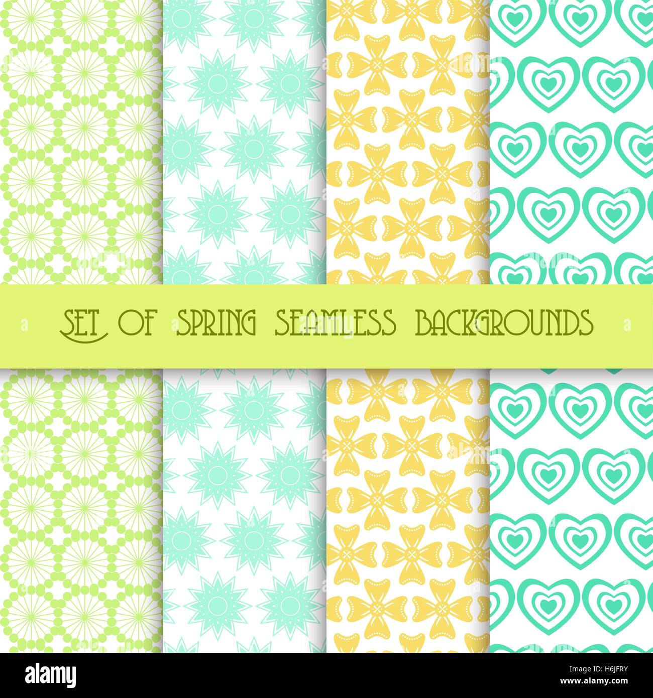 Set of seamless abstract spring backgrounds for scrapbooking vector ...