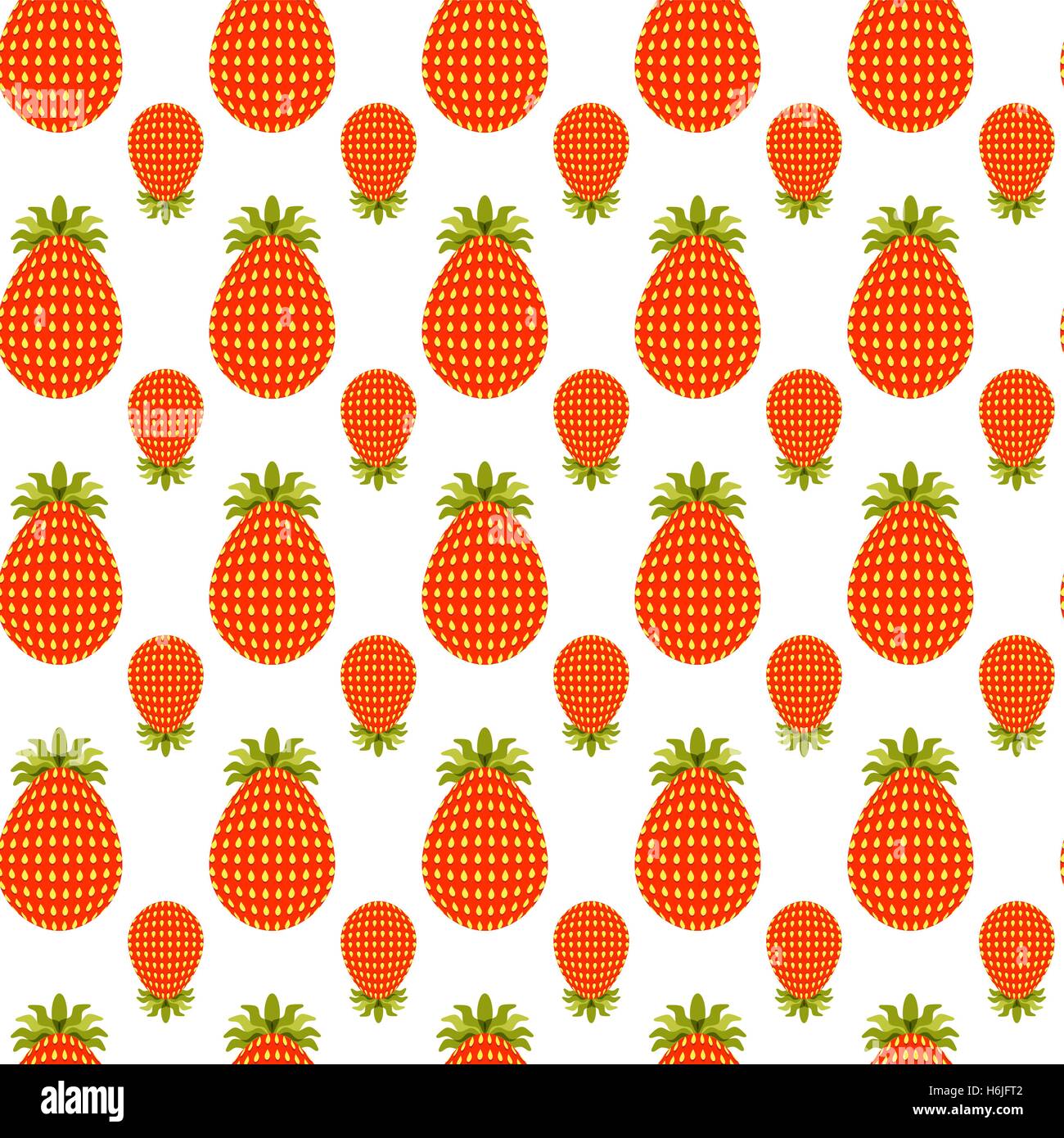 Seamless pattern of strawberries on white background vector Stock ...