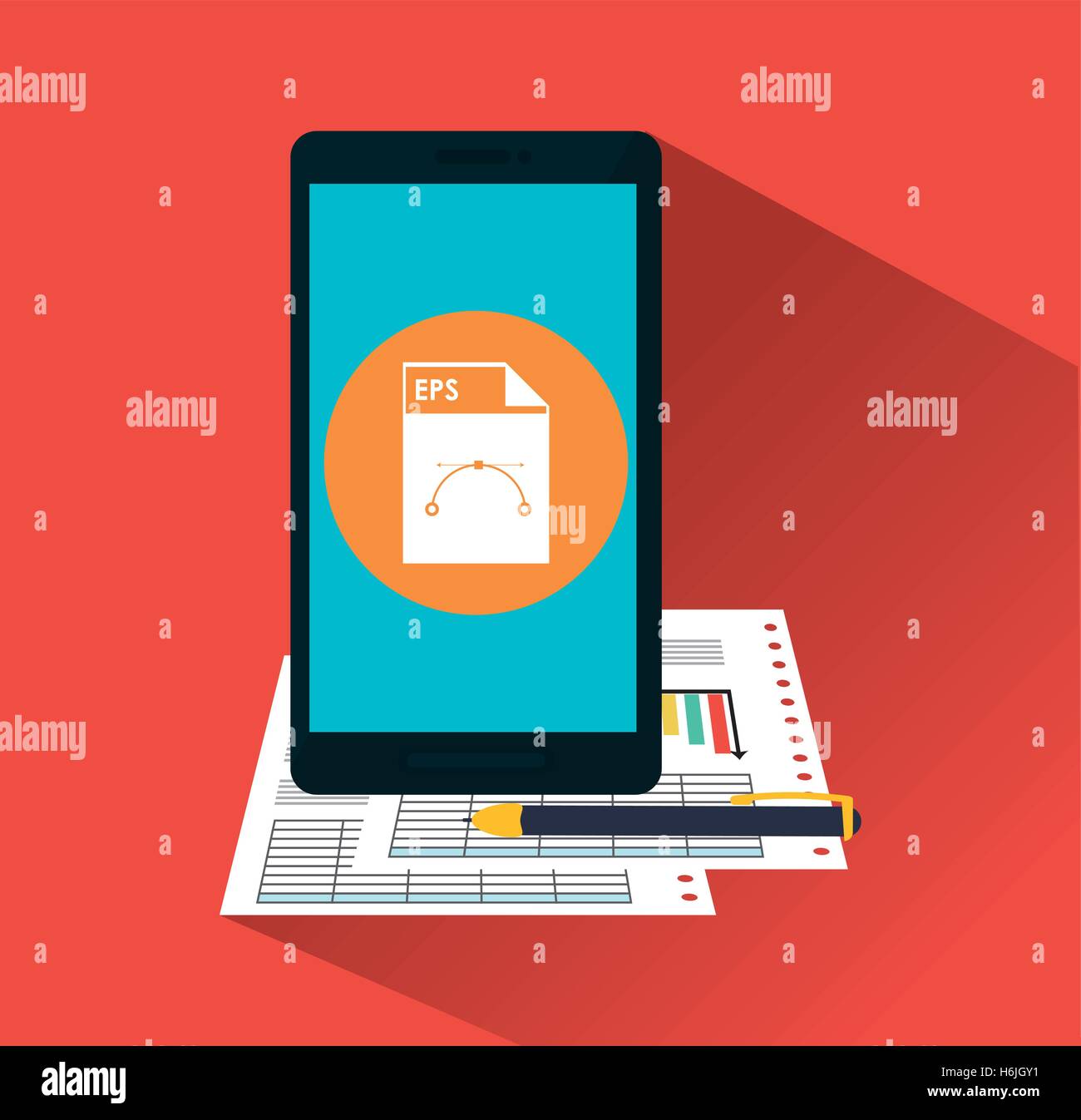 Invoice document and smartphone design Stock Vector Image & Art - Alamy