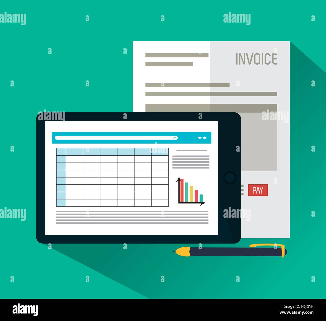 Receipt tablet Stock Vector Images - Alamy