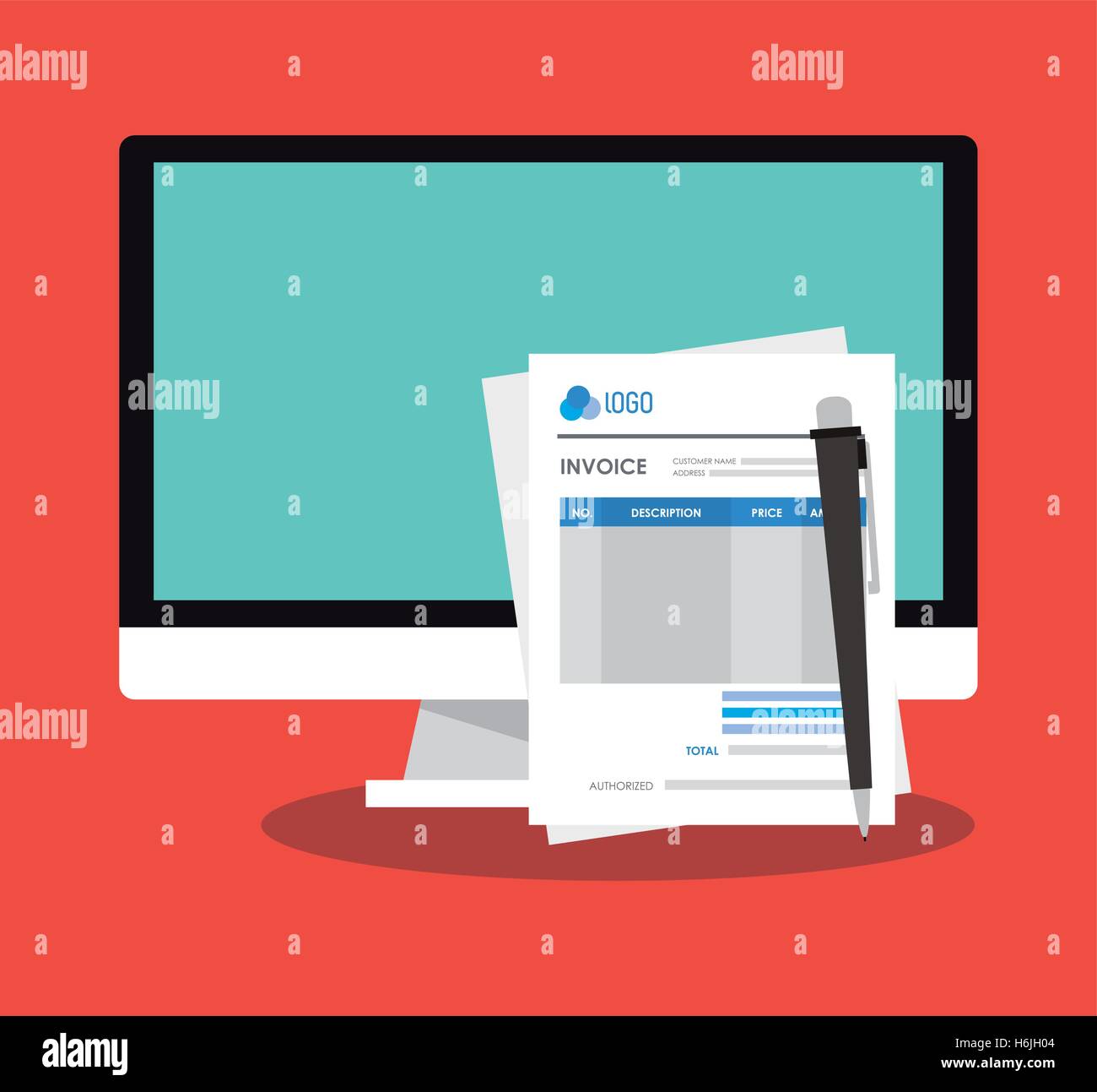 Computer invoice Stock Vector Images - Alamy