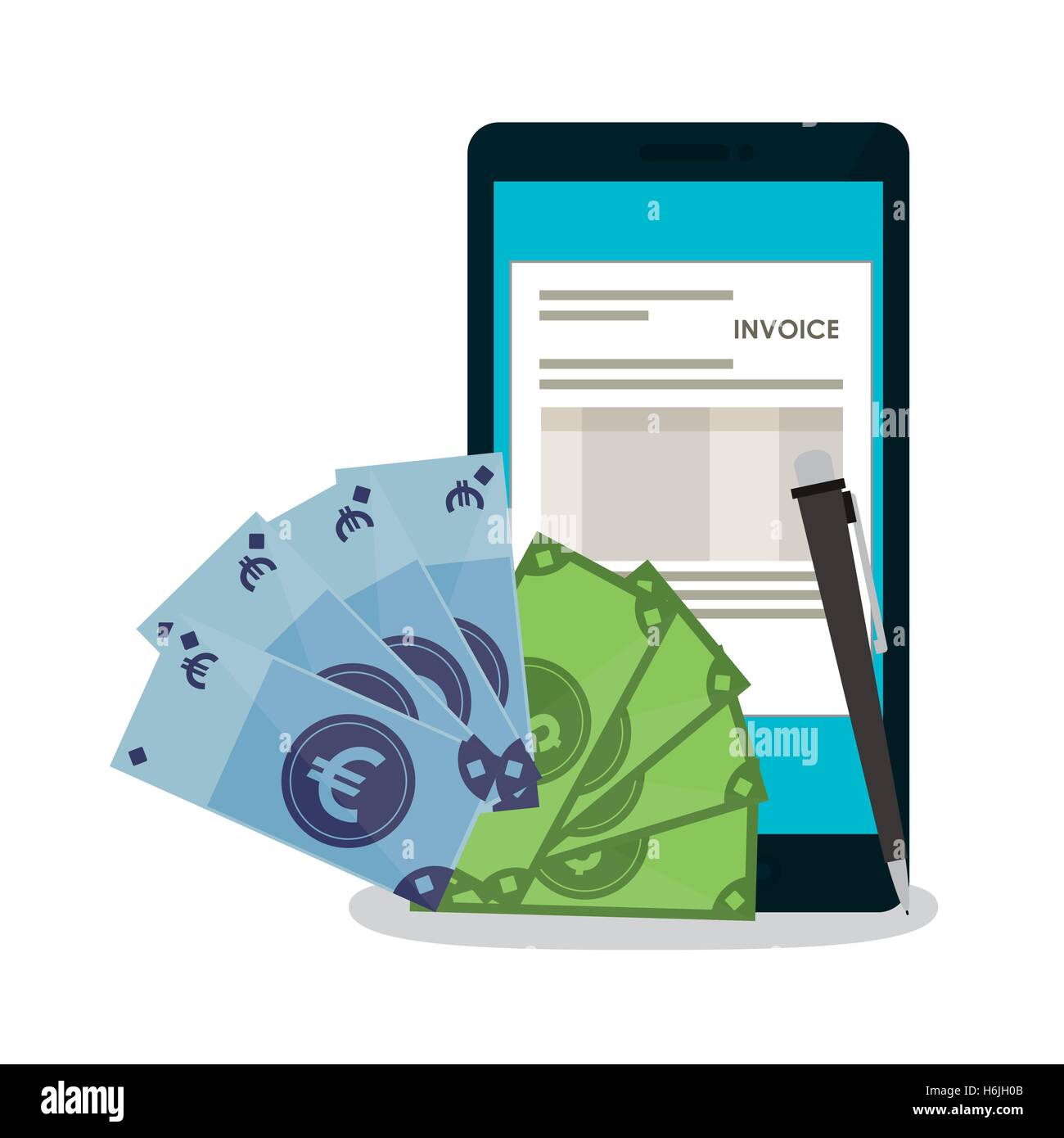 Invoice document and smartphone design Stock Vector Image & Art - Alamy