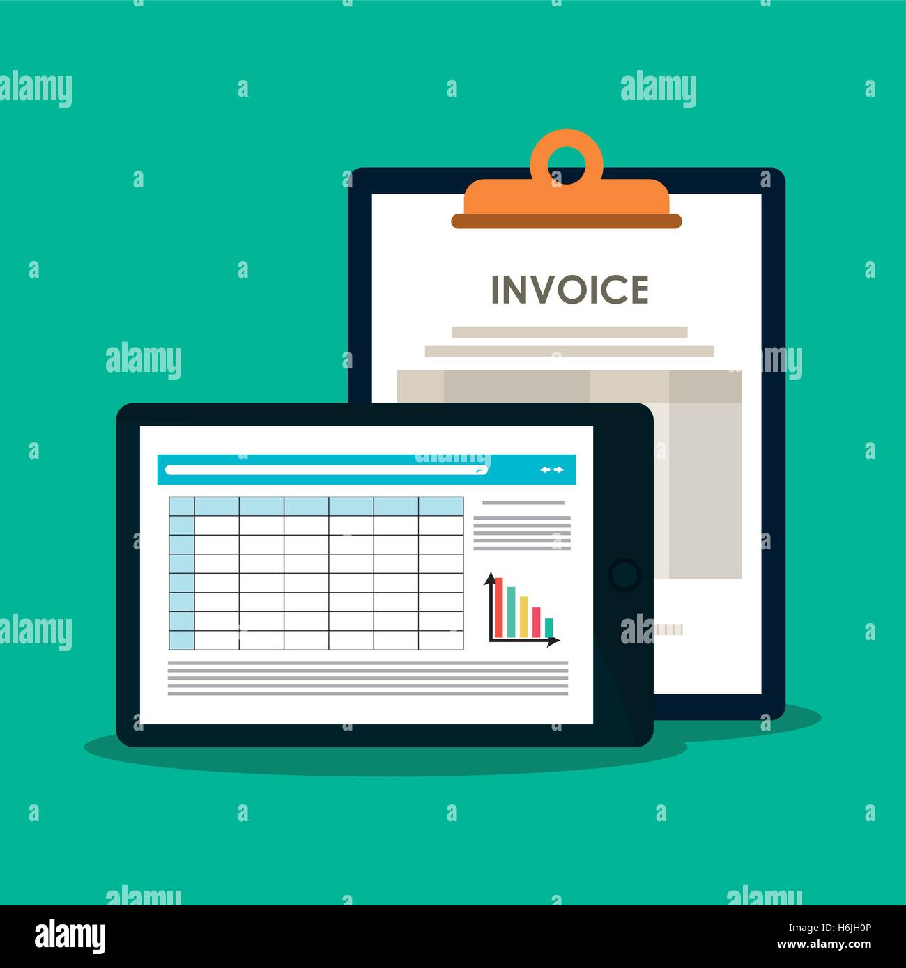 Invoice document and tablet design Stock Vector Image & Art - Alamy
