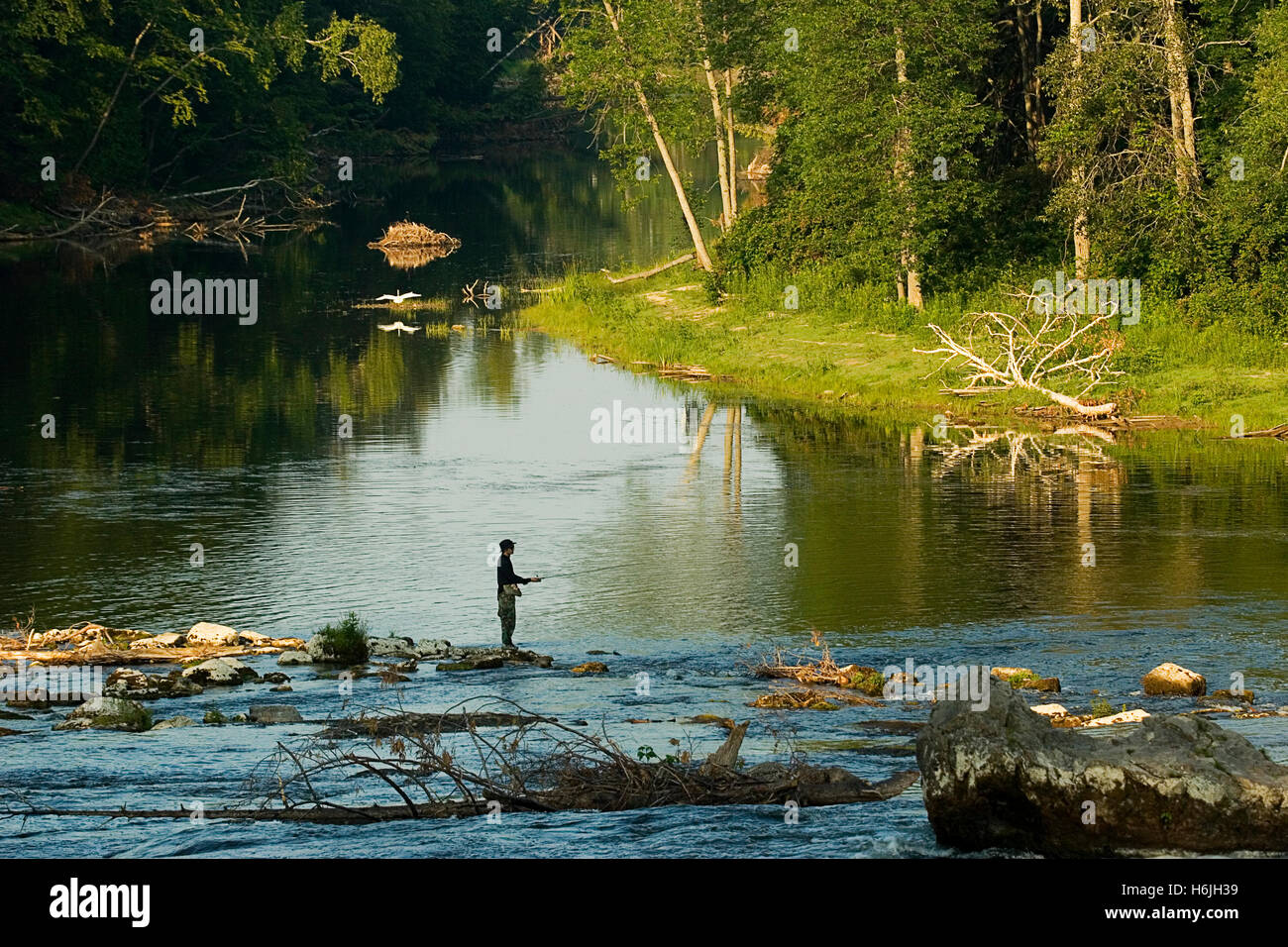 Fisherman in Sauble River. Sauble Beach Ontario Canada Stock Photo - Alamy