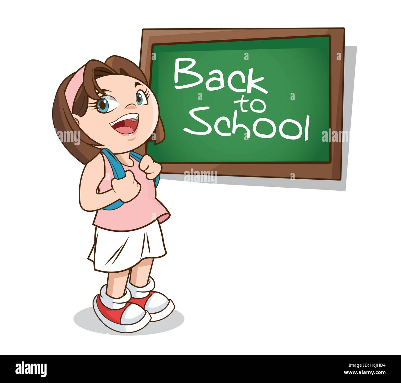 Girl cartoon back school design Cut Out Stock Images & Pictures - Alamy
