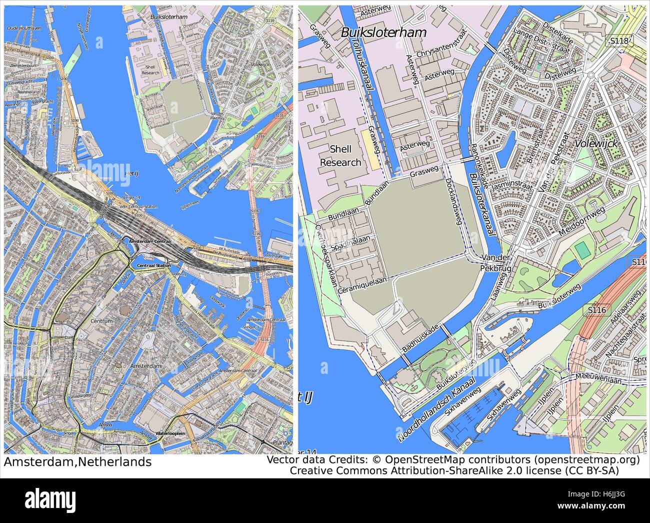 Aerial view amsterdam netherlands Stock Vector Images - Alamy