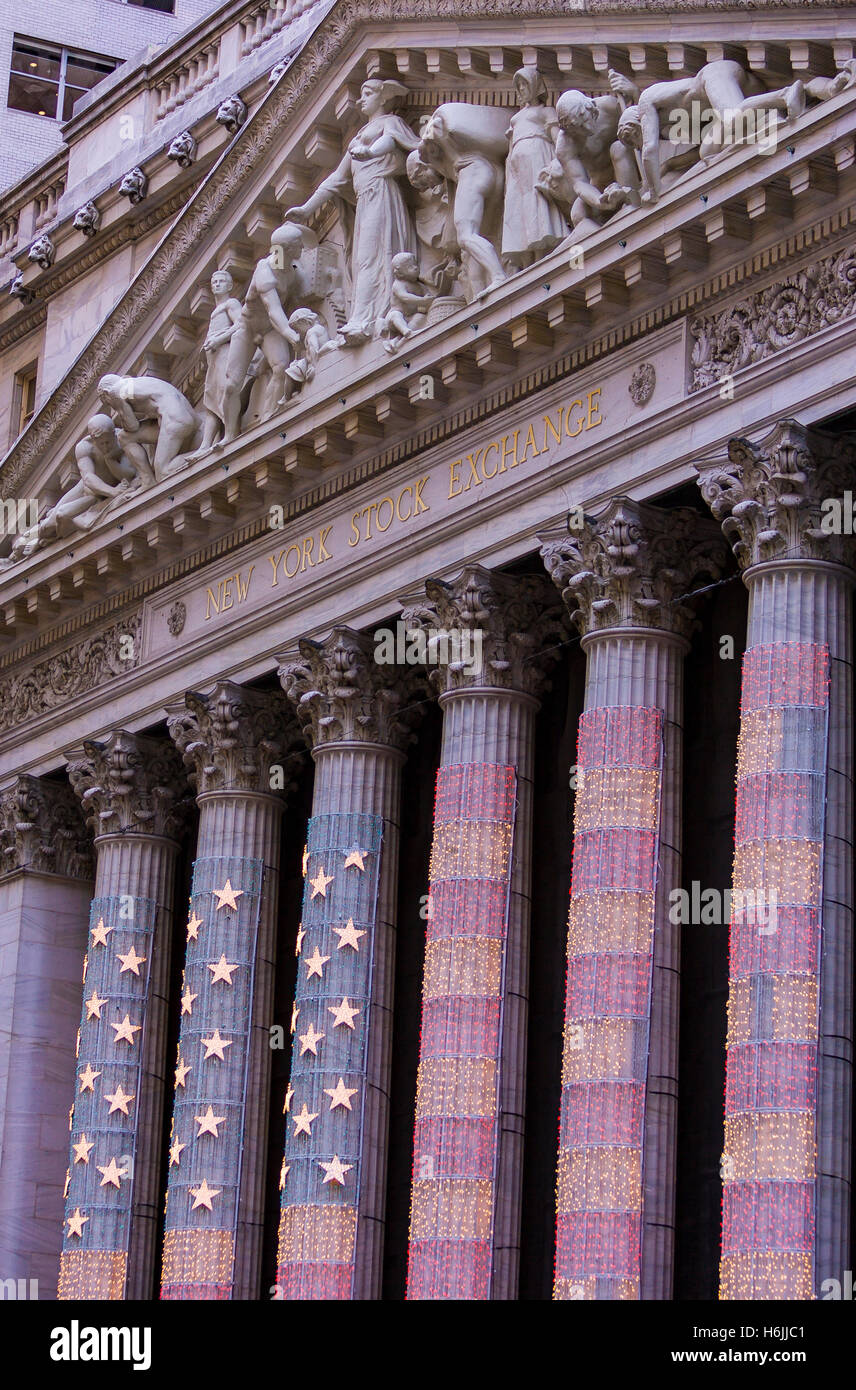 NEW YORK, NEW YORK, USA - New York Stock Exchange building exterior on ...