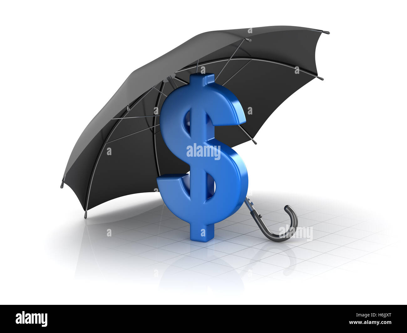 Black umbrella protect to dollar , This is a 3d rendered computer ...