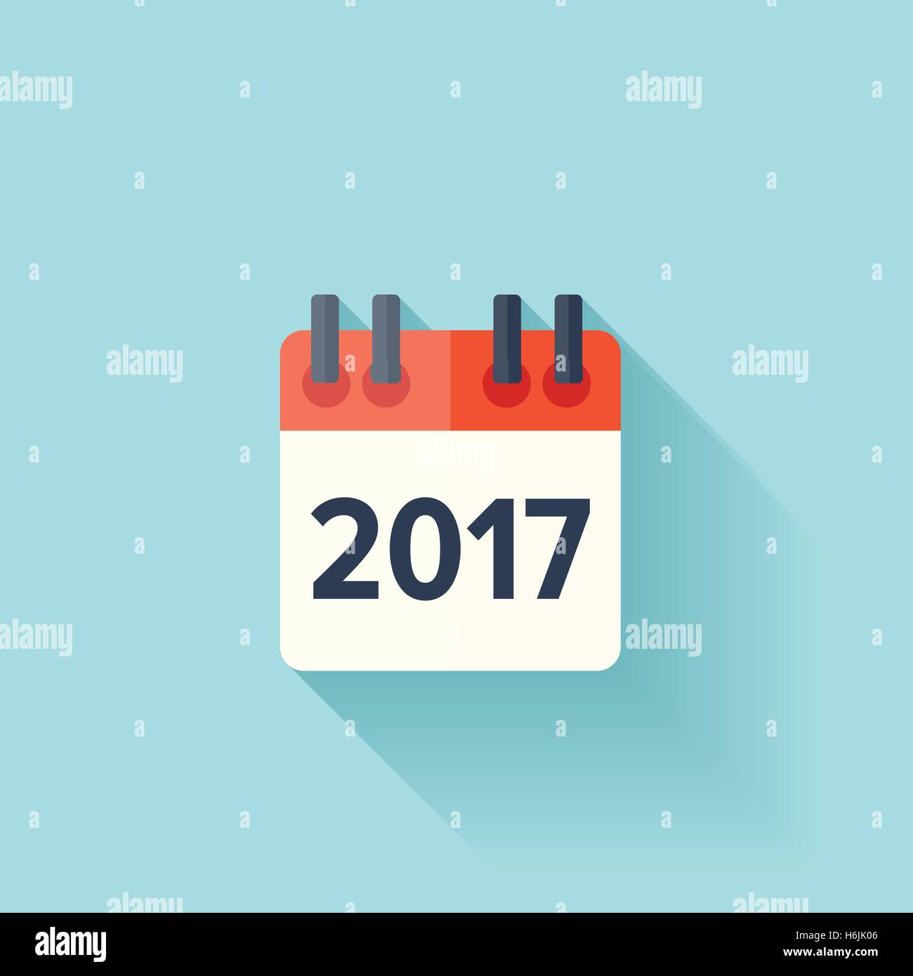 Flat calendar icon. Date and time background. New year. 2017. Christmas. December Stock Vector ...