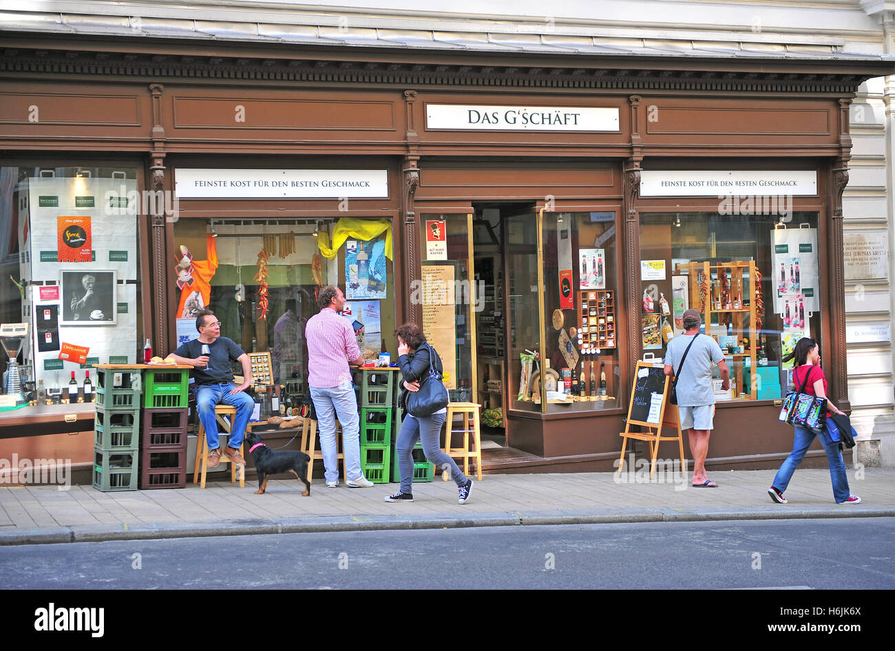 VIENNA, AUSTRIA - JUNE 6: Undefined people goes by the street in Vienna ...