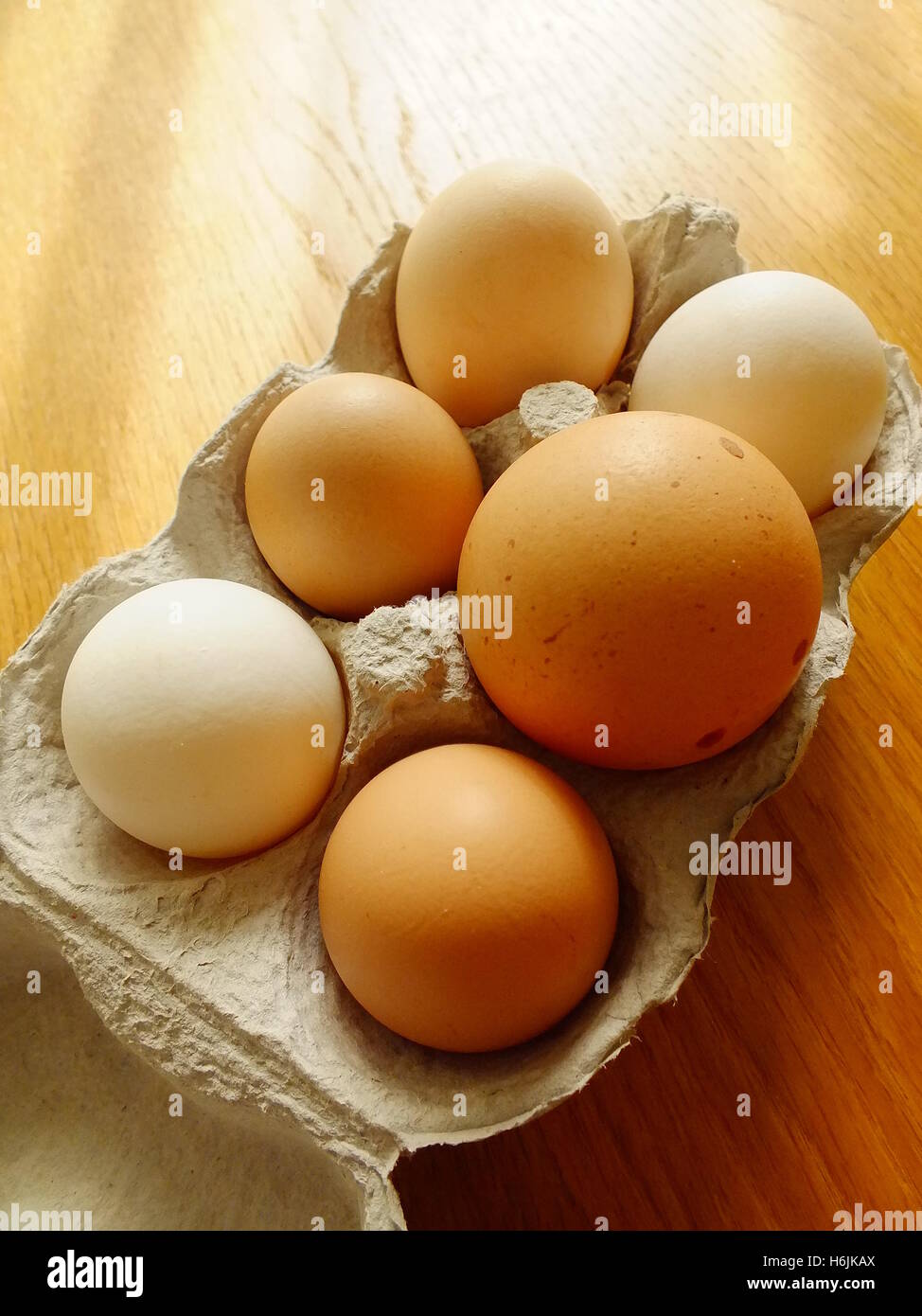 Large egg among smaller eggs Stock Photo - Alamy