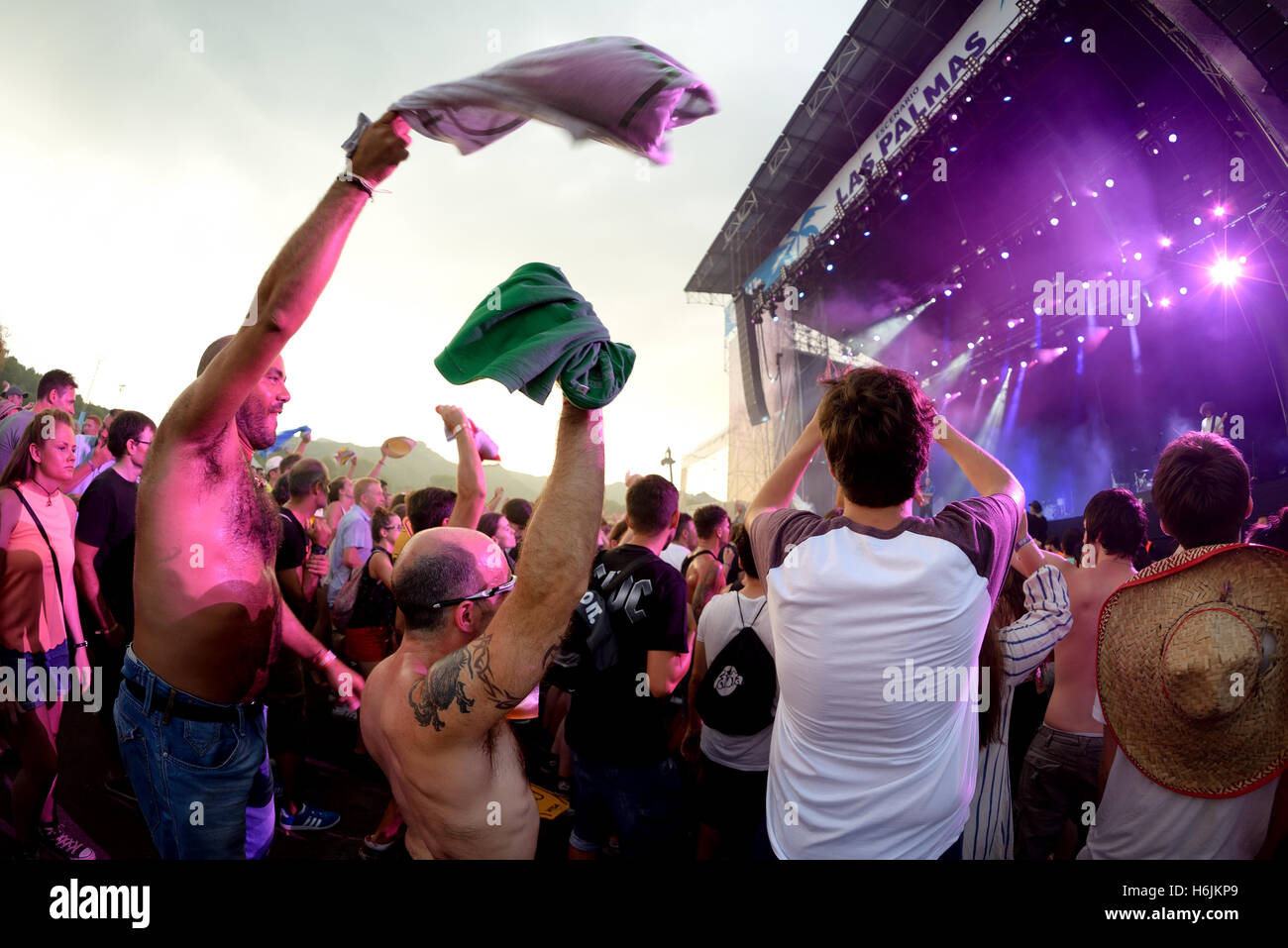 BENICASSIM, SPAIN - JUL 19: Crowd in a concert at FIB Festival on July ...
