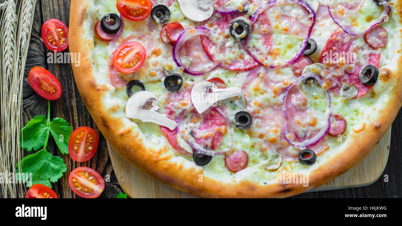 pizza and components Stock Photo - Alamy