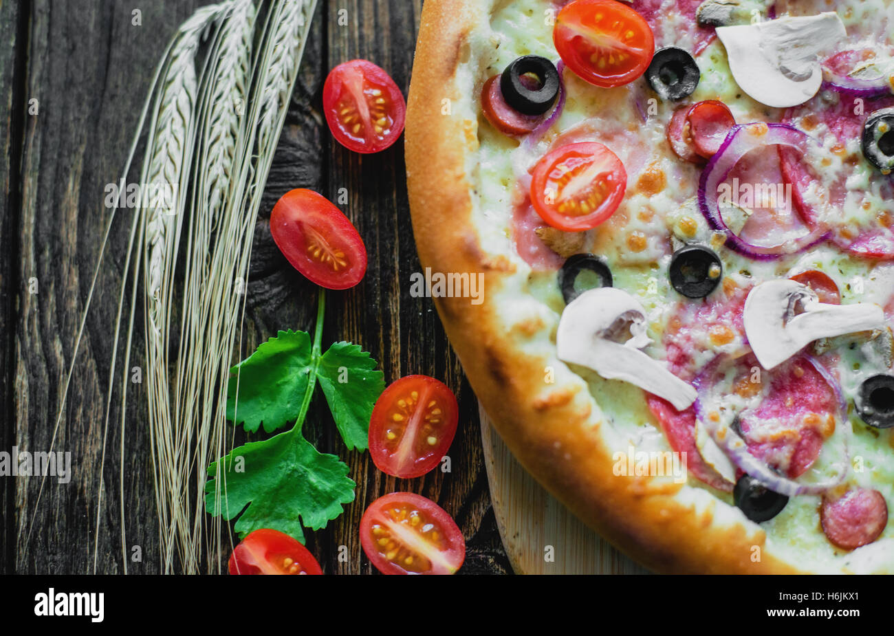 pizza and components Stock Photo - Alamy