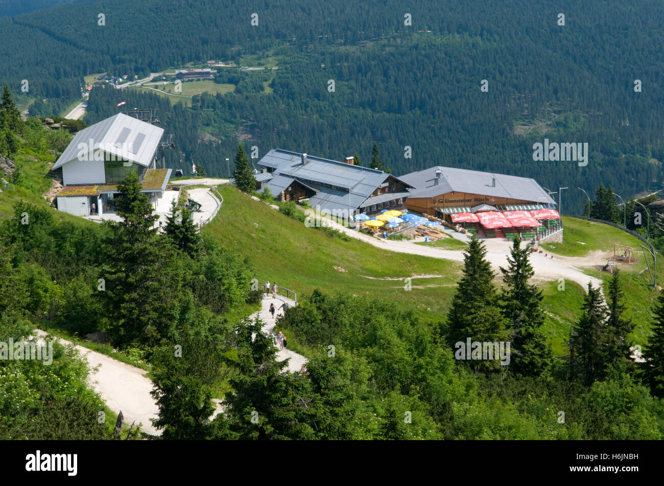Mountain station and restaurant, Grosser Arber, Great Arber, Bavarian ...
