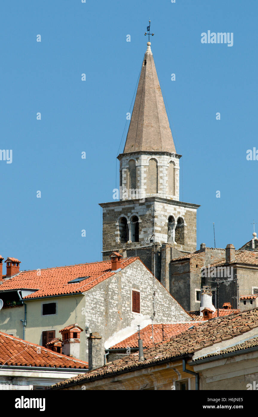 Parish church and historic town of Buje in the Mirna Valley, Istria ...
