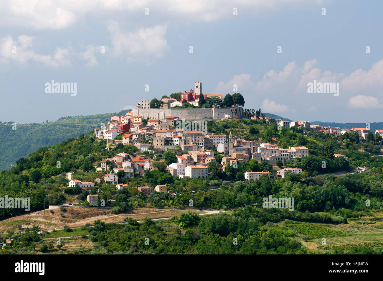 Mountain village of Motovun, Mirna valley, Istria, Croatia, Europe ...