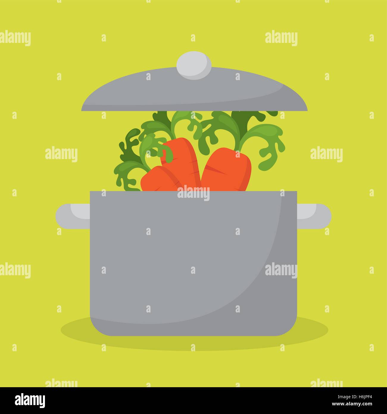 kitchen pot with vegetable food vector illustration design Stock Vector ...