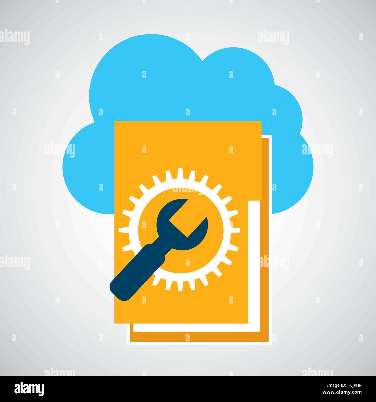Document gears cloud data center hi-res stock photography and images - Alamy