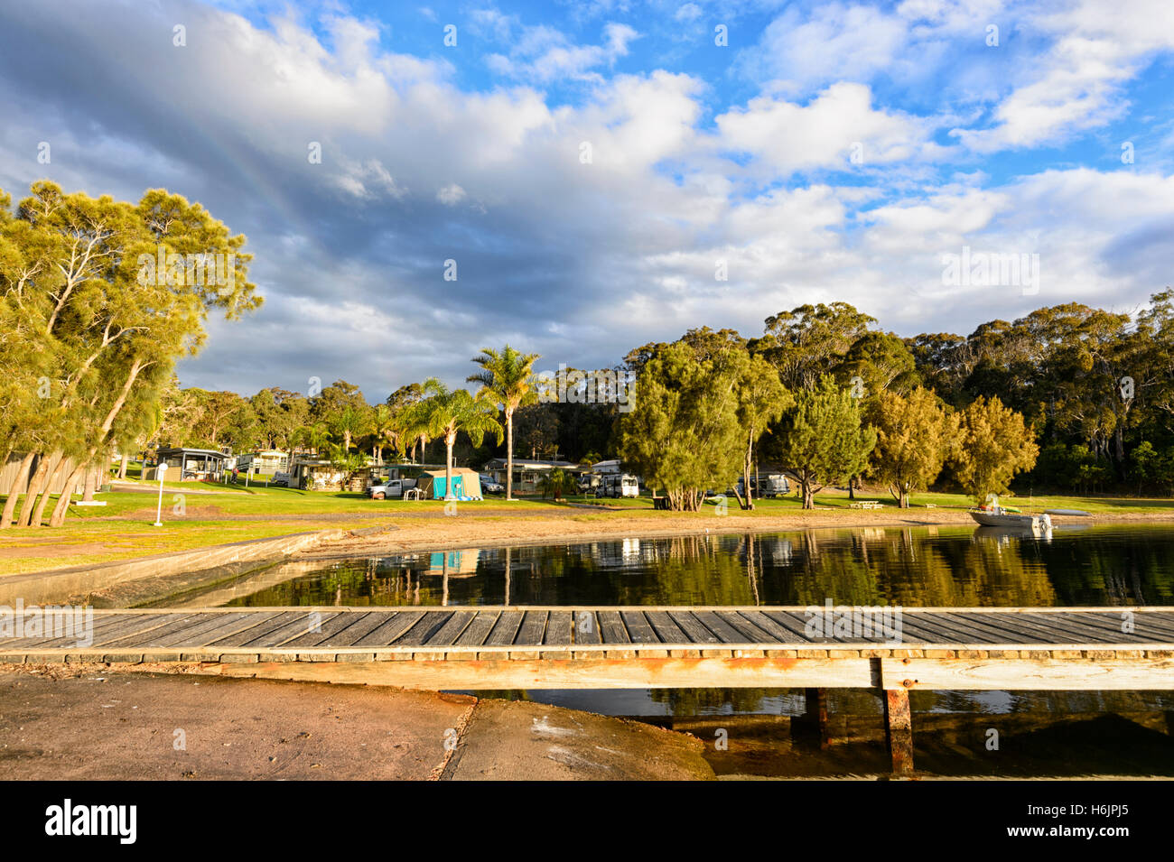 Ocean Lake Caravan Park, Wallaga Lake near Bermagui, New South Wales ...