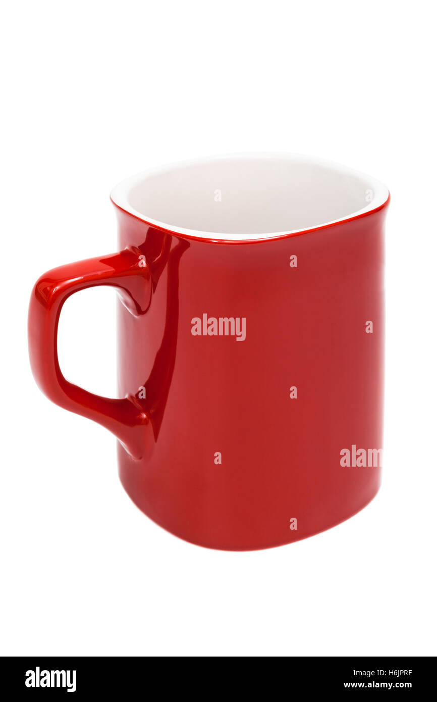 empty red cup on a white background Stock Photo - Alamy